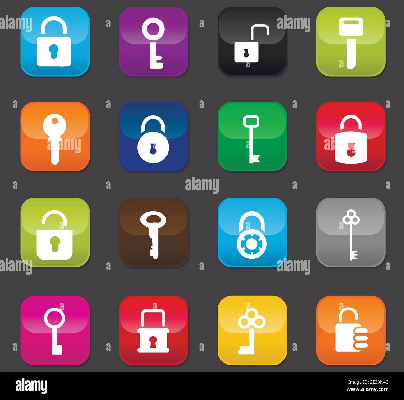 Lock and Key icons set Stock Vector Image & Art - Alamy