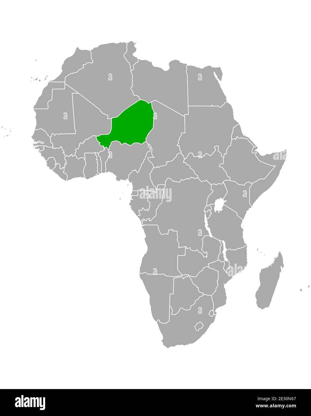 Map of Niger in Africa Stock Photo - Alamy