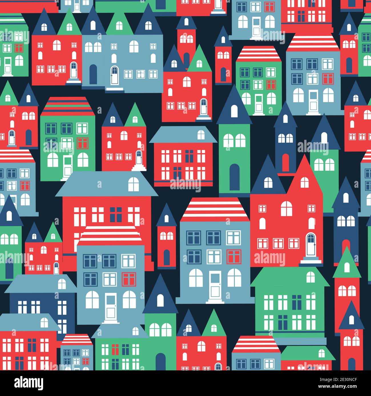 city seamless pattern with old buildings for wallpaper or background ...
