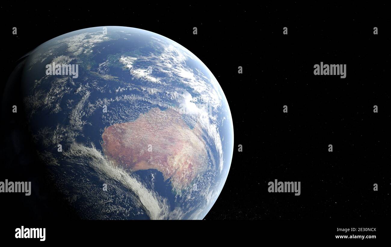 Earth from space looking at Australia Stock Photo - Alamy