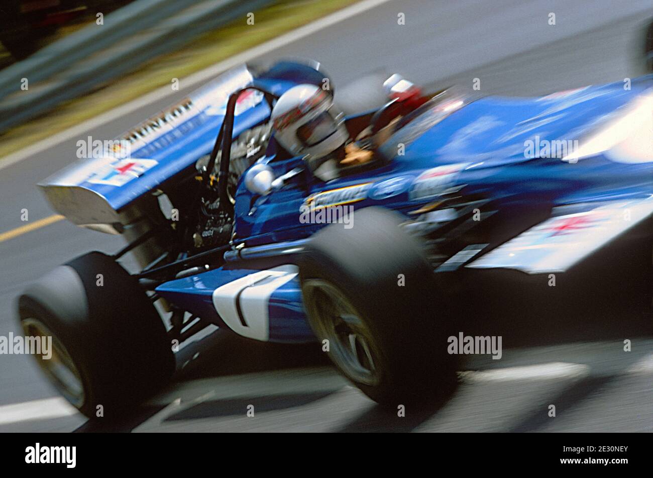 Jackie STEWART driving March-Ford F1 car in full speed during 1970 ...