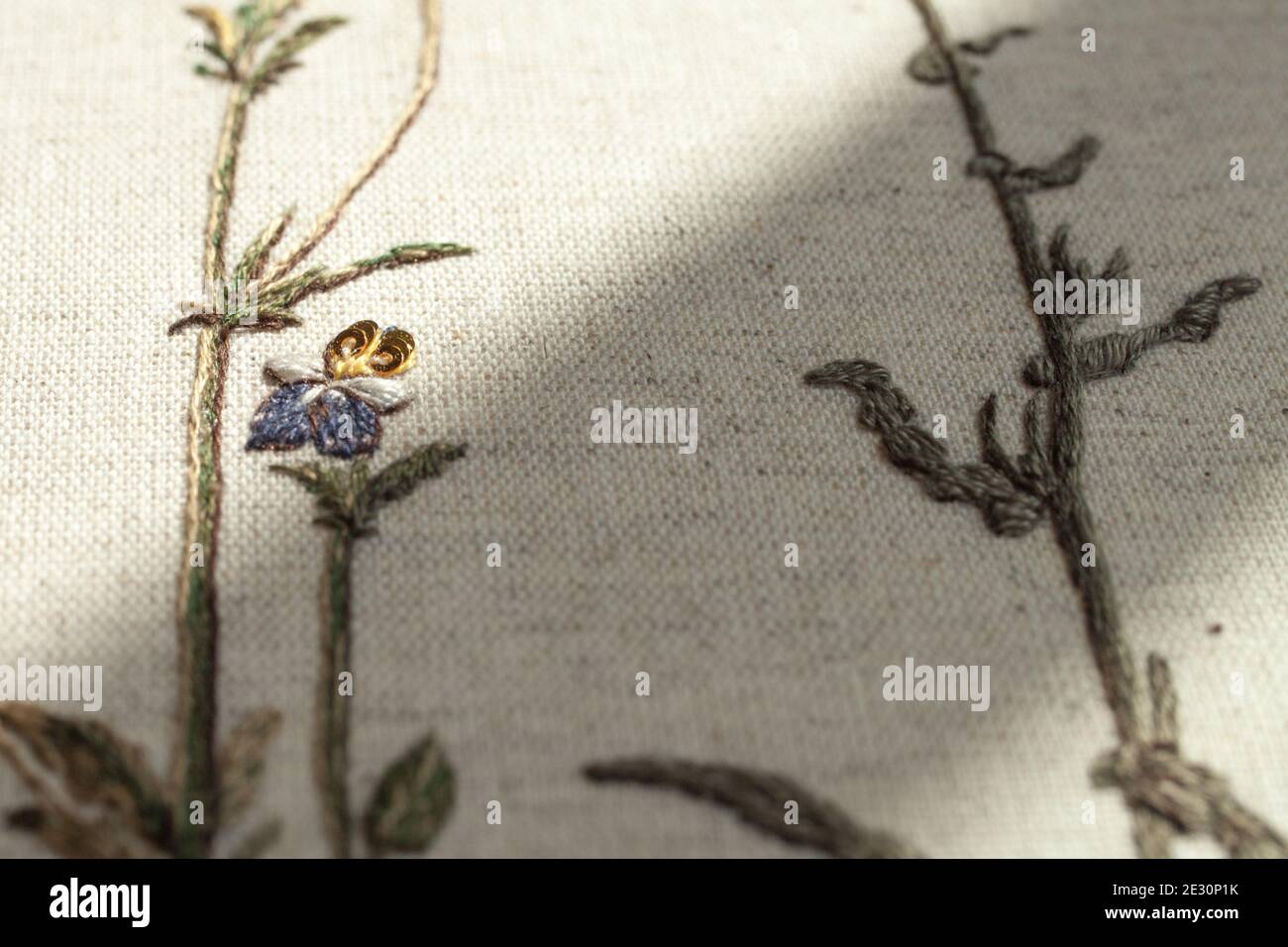 Couture embroidery of flowers. Still life by Durer with columbine ...