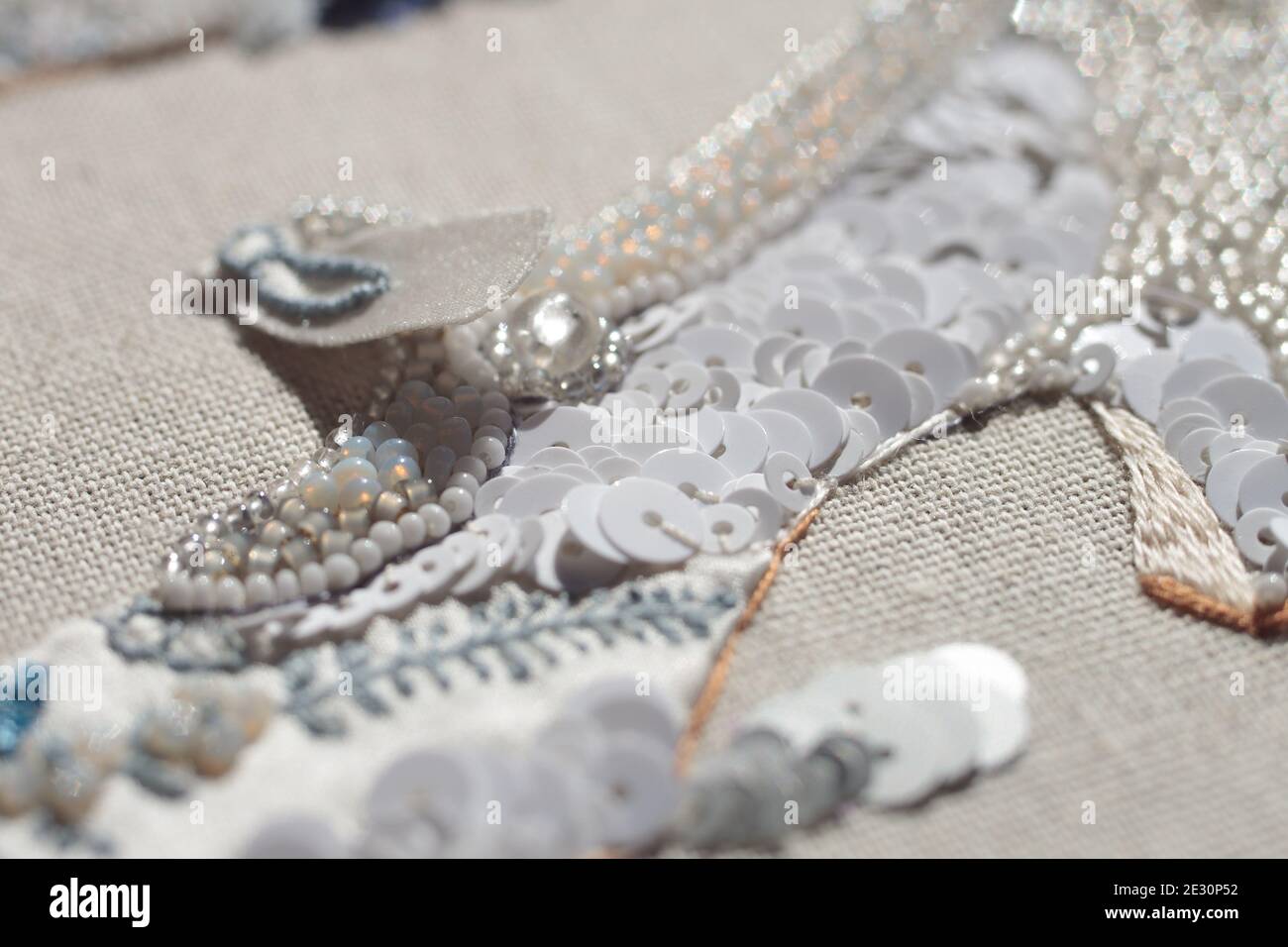 Couture embroidery of heels with mixed techniques Stock Photo - Alamy