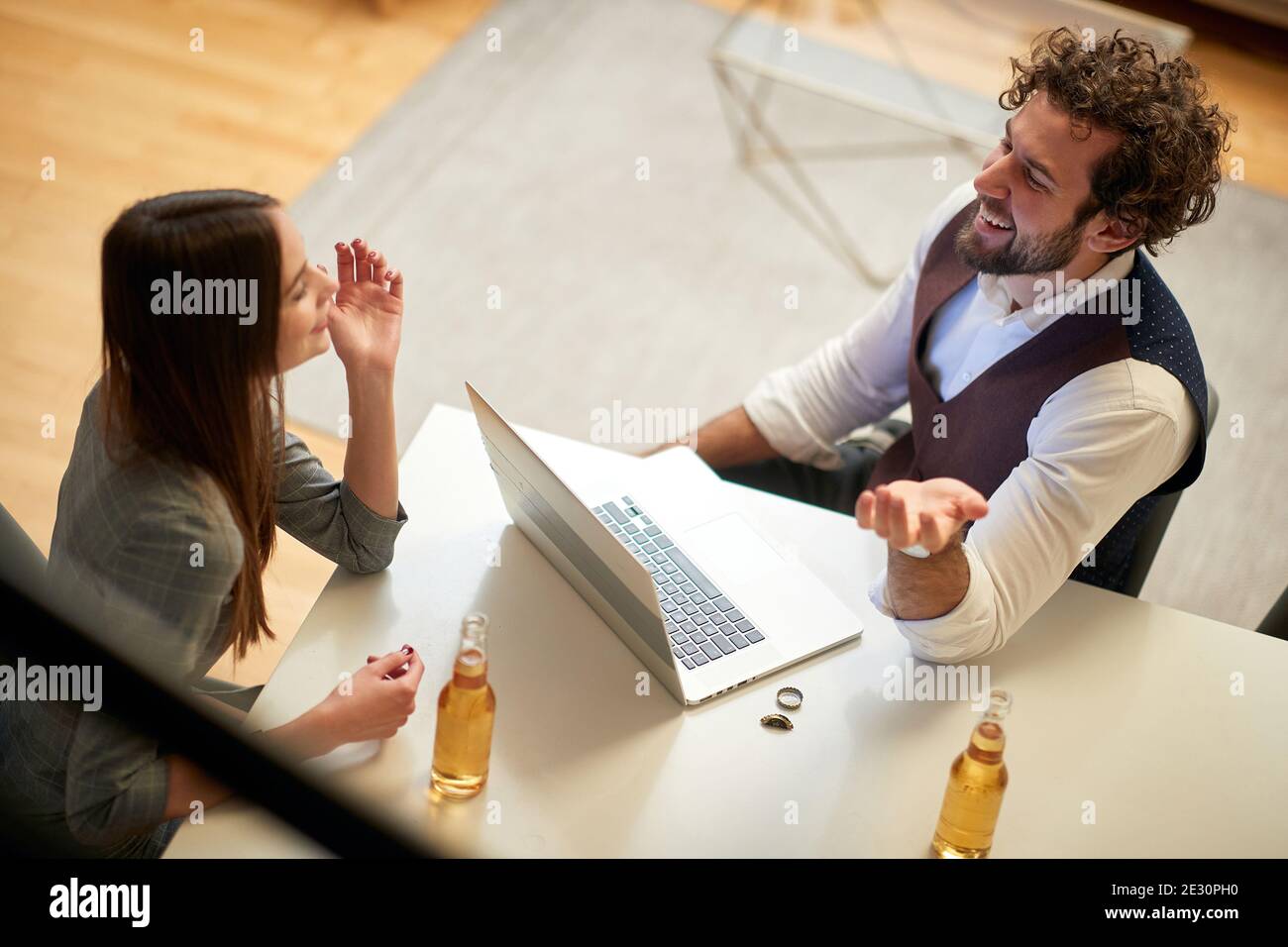 Business colleagues casually talking hi-res stock photography and ...
