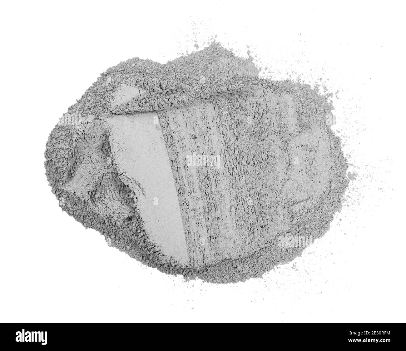 Pile of concrete sand mix isolated on white. Grady cement powder ...