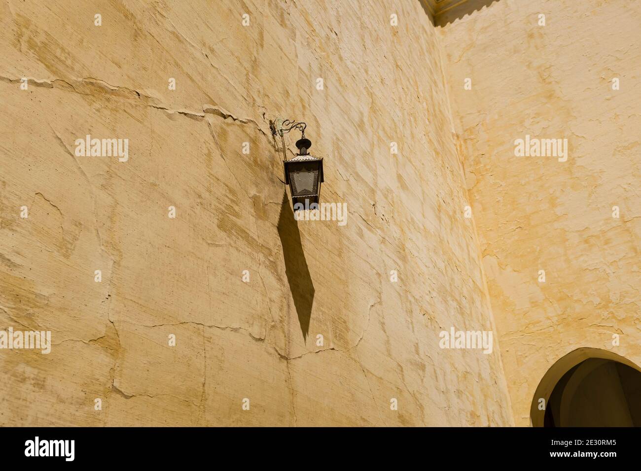 Lantern on the wall of the complex of the Mausoleum of Moulay Ismail ...