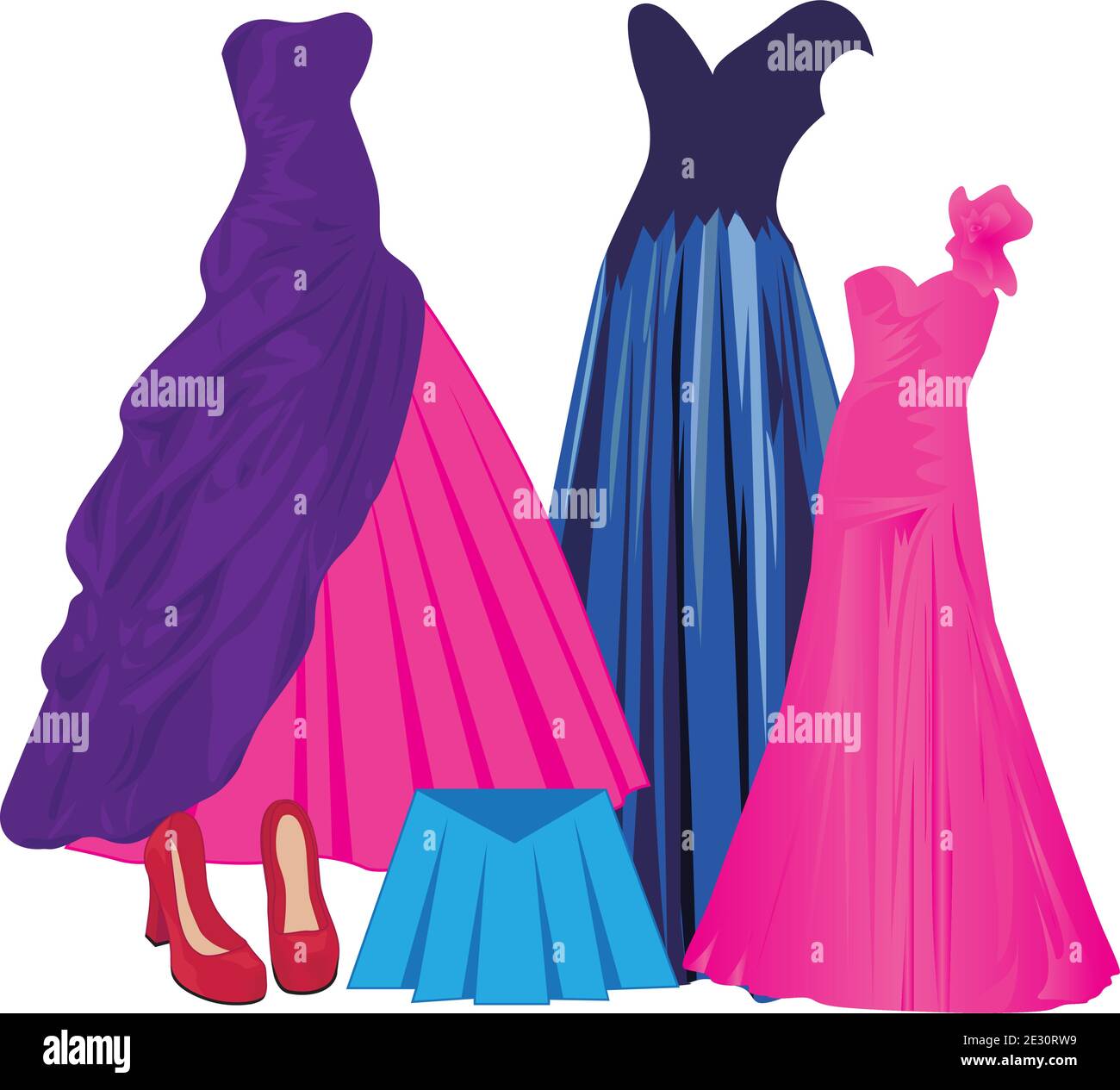 Evening dresses collection Stock Vector Image & Art - Alamy