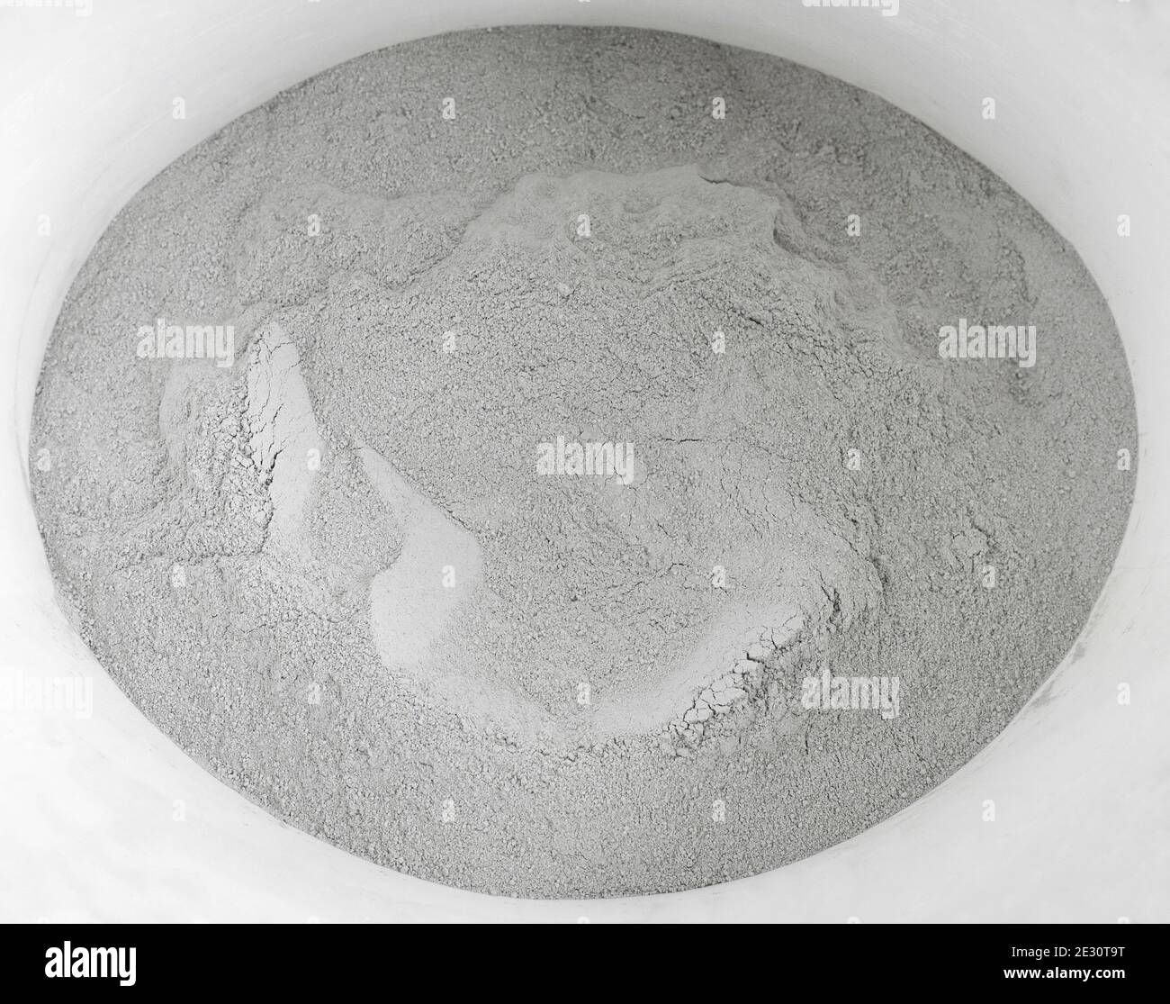 Pile of concrete sand mix isolated on white. Grady cement powder ...