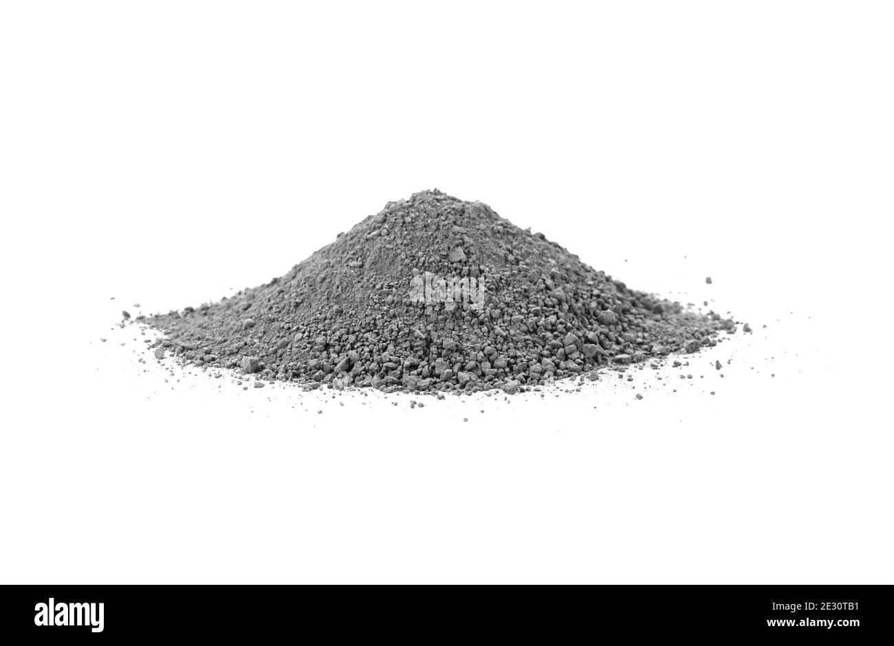 Pile of concrete sand mix isolated on white. Grady cement powder ...