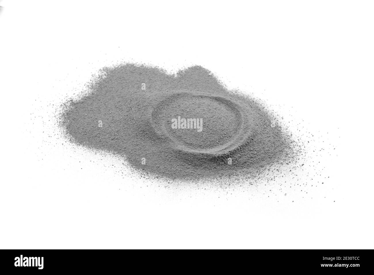 Pile of concrete sand mix isolated on white. Grady cement powder ...