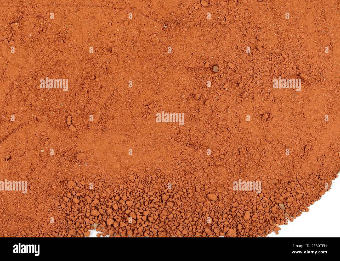 Pile of Red dirt (soil) on white. Heap of Red dry clay isolated on ...