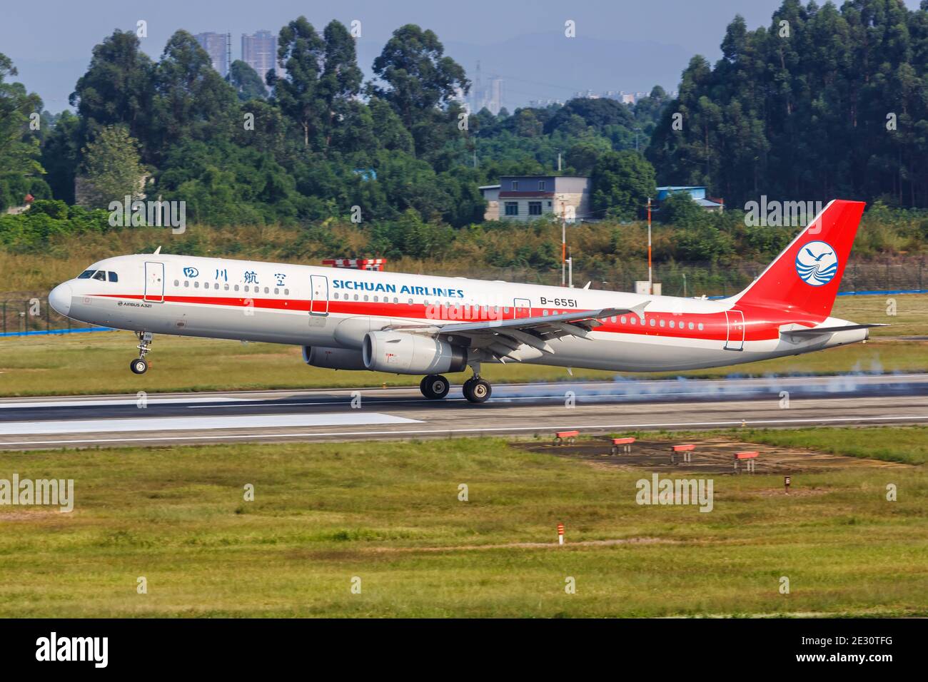 Chengdu, China - September 22, 2019: Sichuan Airlines Airbus A321 ...
