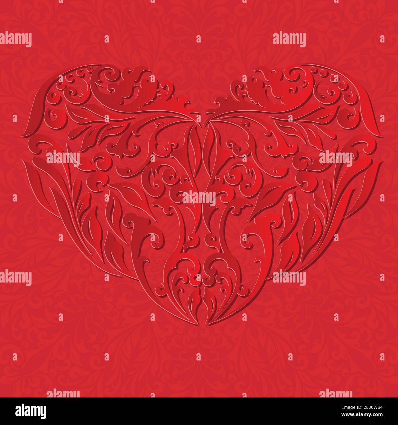 Floral red heart with shadow Stock Vector Image & Art - Alamy