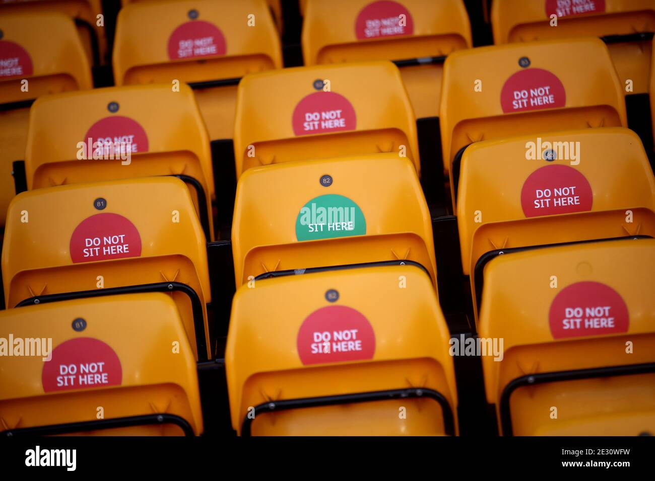 Socially Distanced seating at Molineux Stadium, Wolverhampton Stock ...