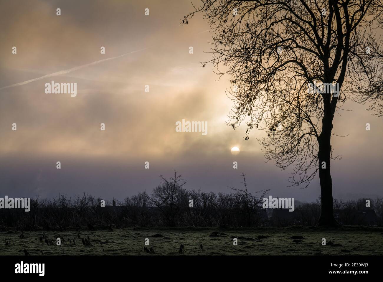 Sunrise over a locked down Clitheroe, Ribble Valley, Lancashire, UK ...