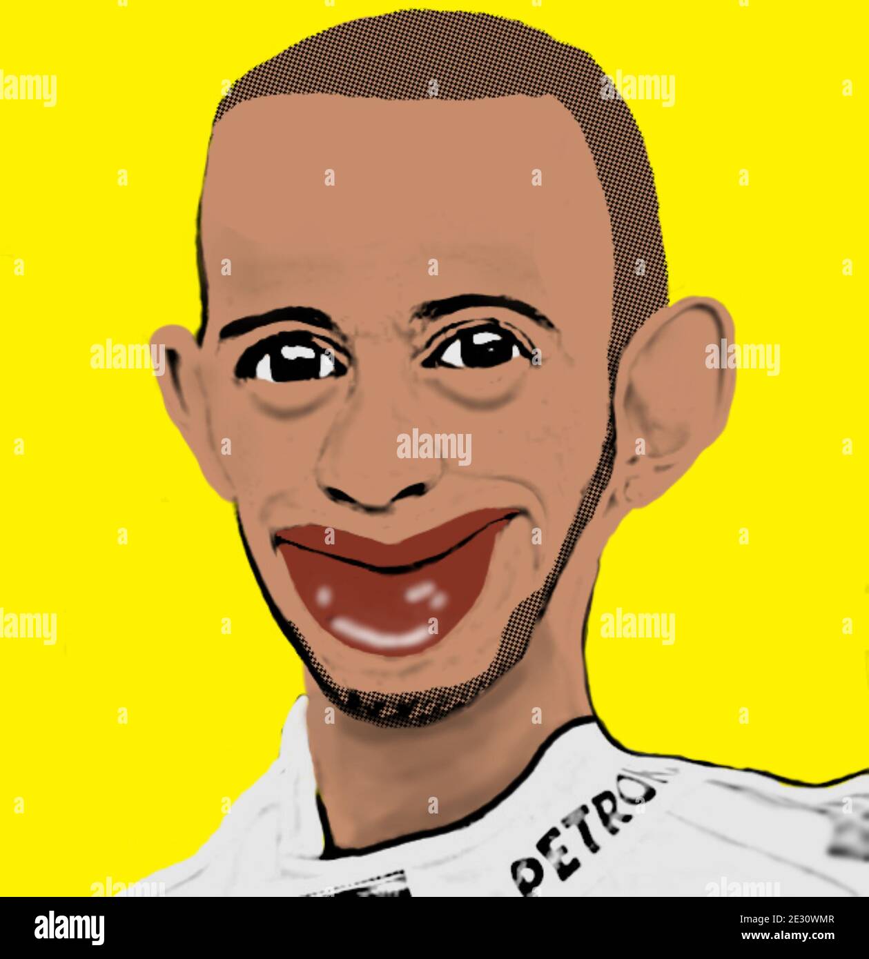 Lewis Hamilton caricature Stock Photo - Alamy