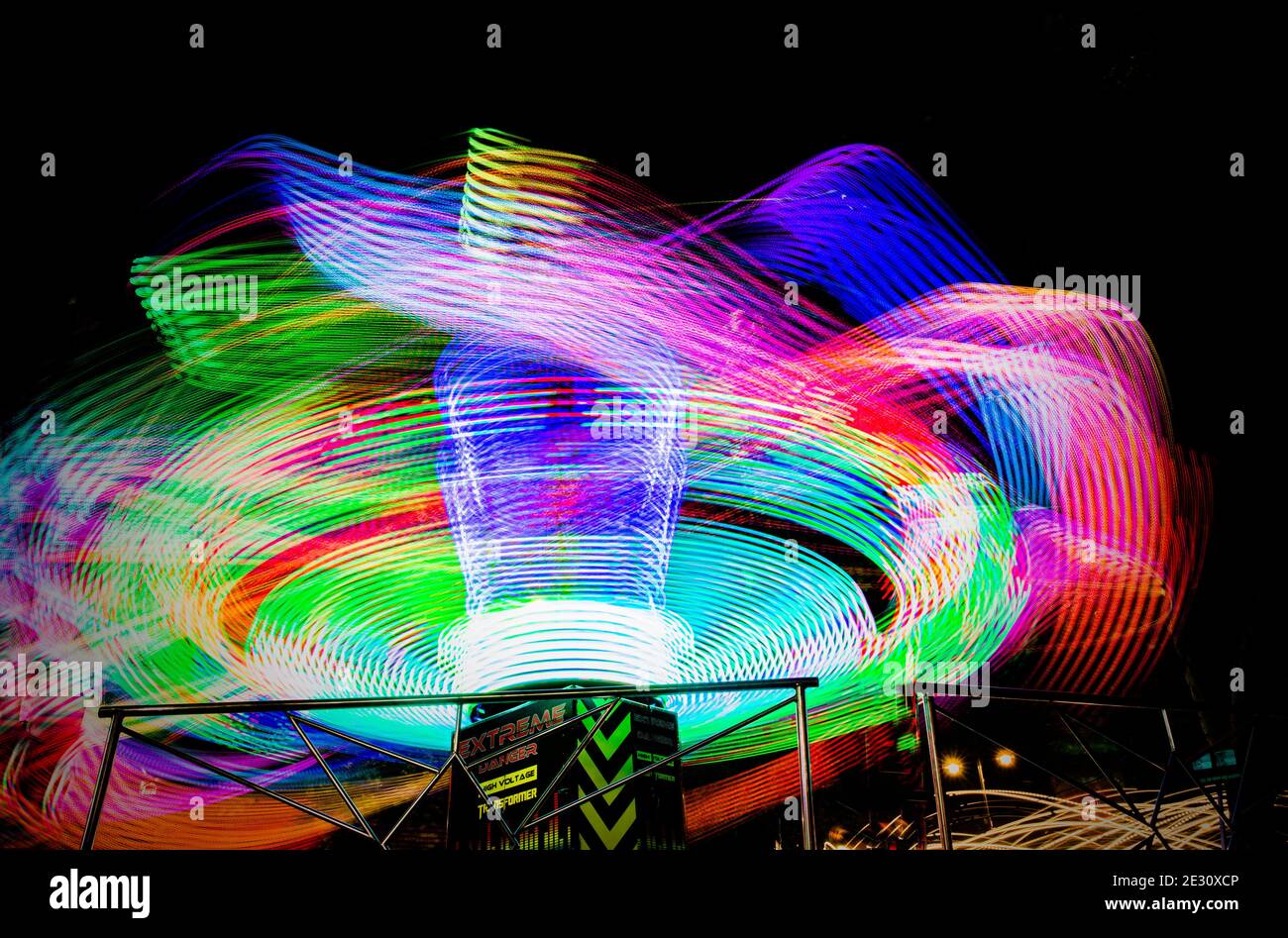 The 'Evolution' ride at the annual St Giles Street funfair in Oxford ...