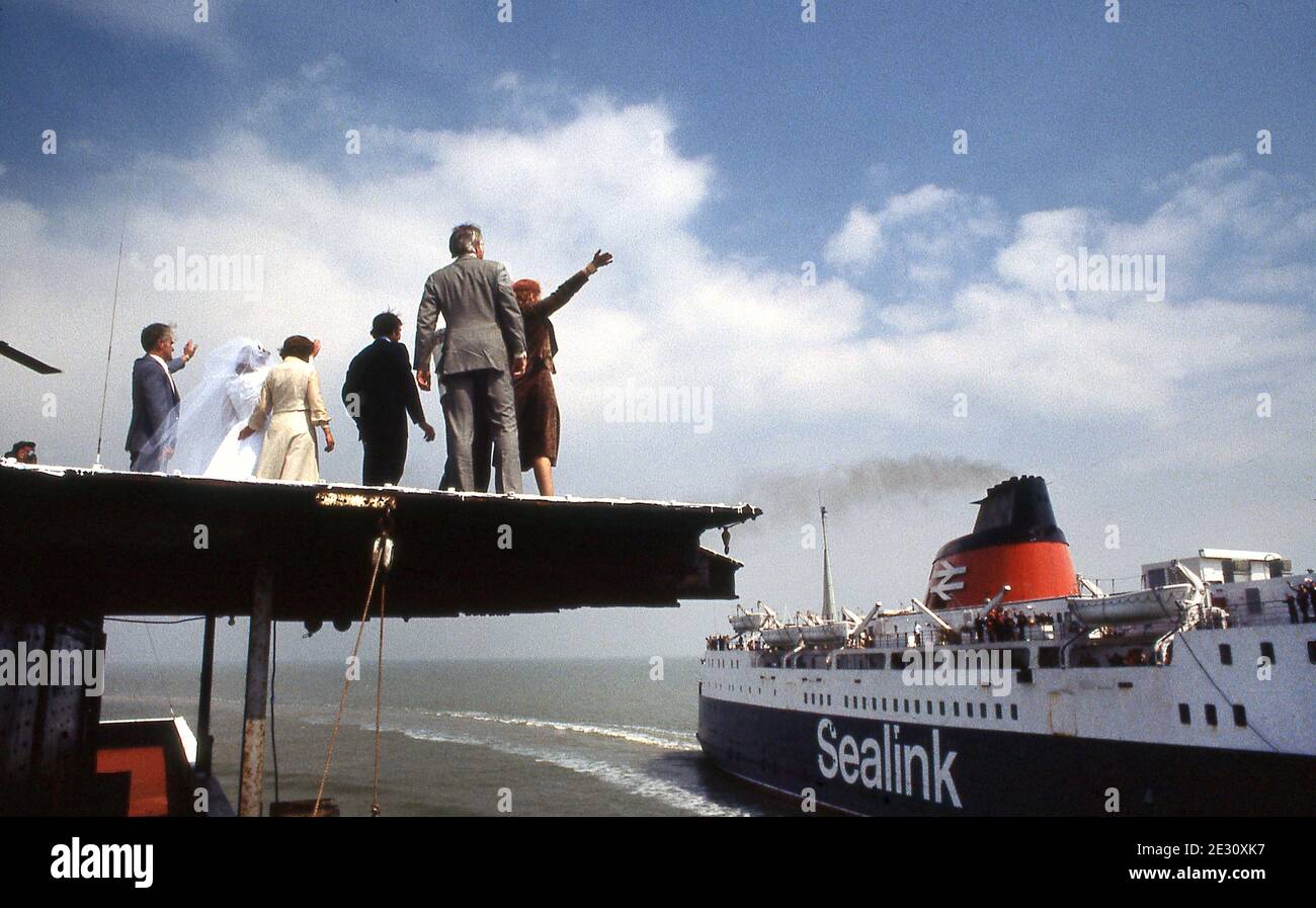 Sealink ferry passing Sealand on the Wedding day of Prince Michael ...