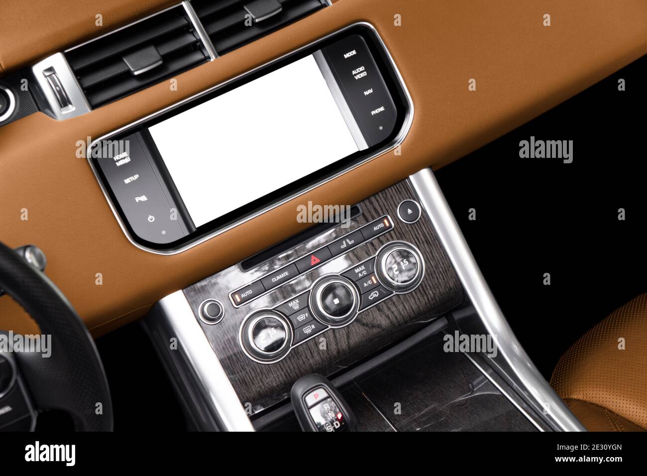 Monitor in car with isolated blank screen use for navigation maps and ...