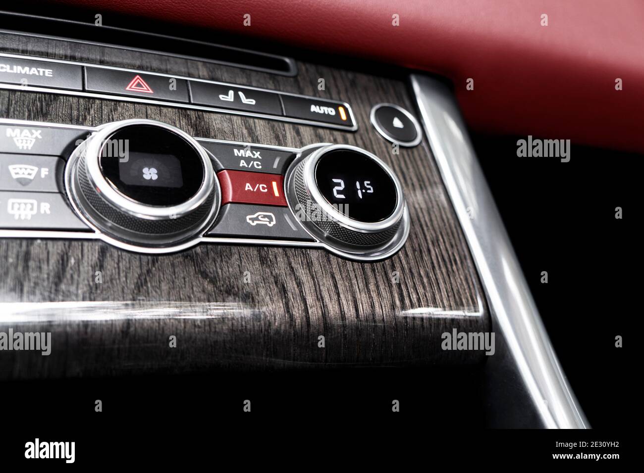 Air conditioning button inside a car. Climate control AC unit in the ...