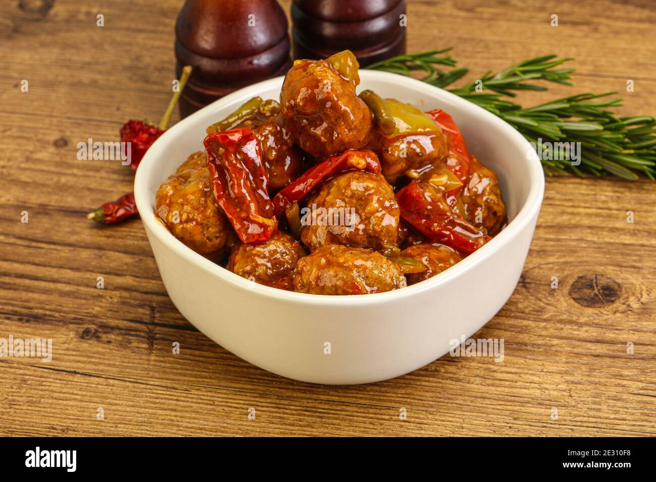 Minced Meat ball in tomato sauce Stock Photo - Alamy
