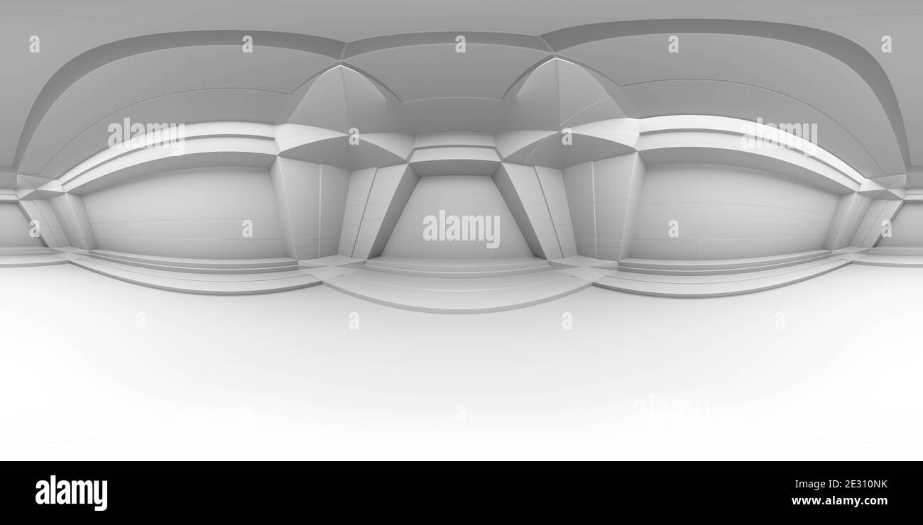 360 degree panorama view of futuristic modern design 3d render ...