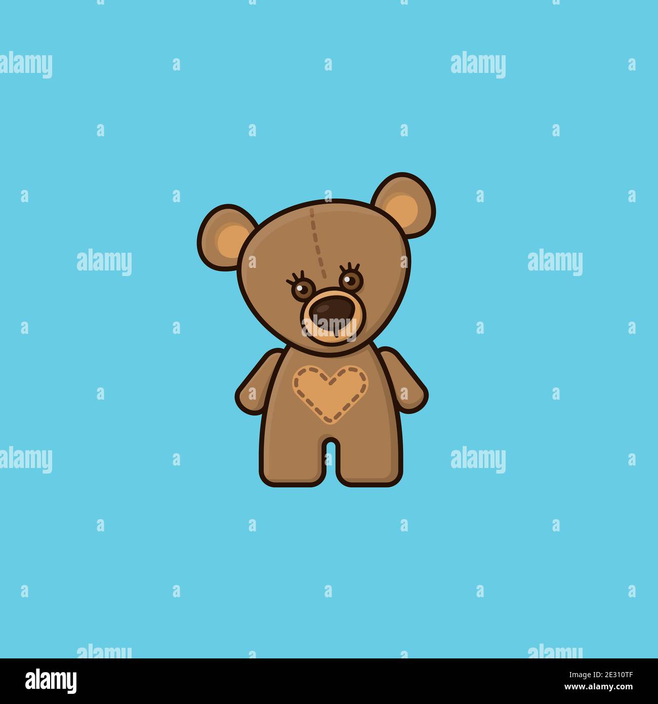 Cute brown teddy bear vector illustration for Teddy bear Day on ...