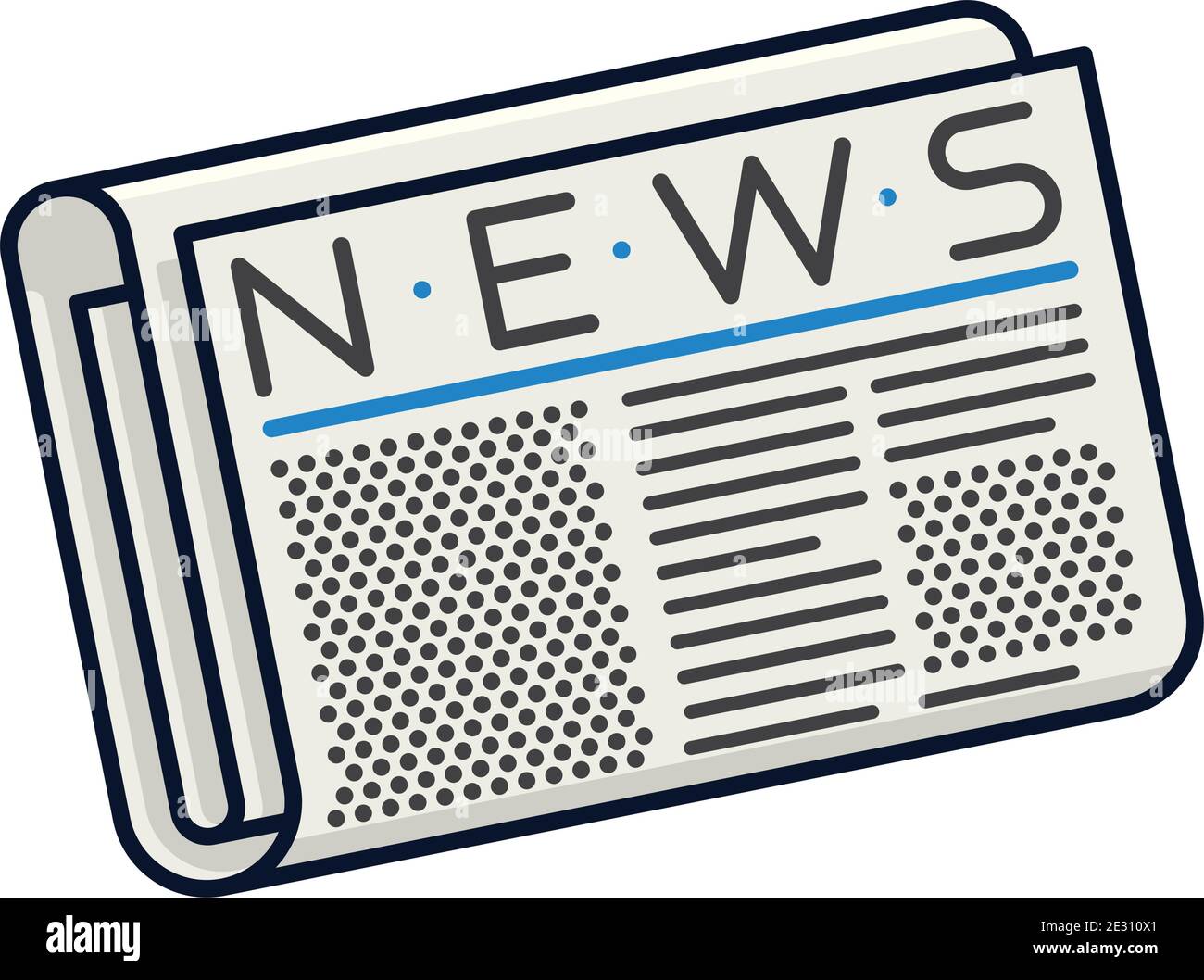 Rolled newspaper isolated vector illustration for No News Is Good News ...