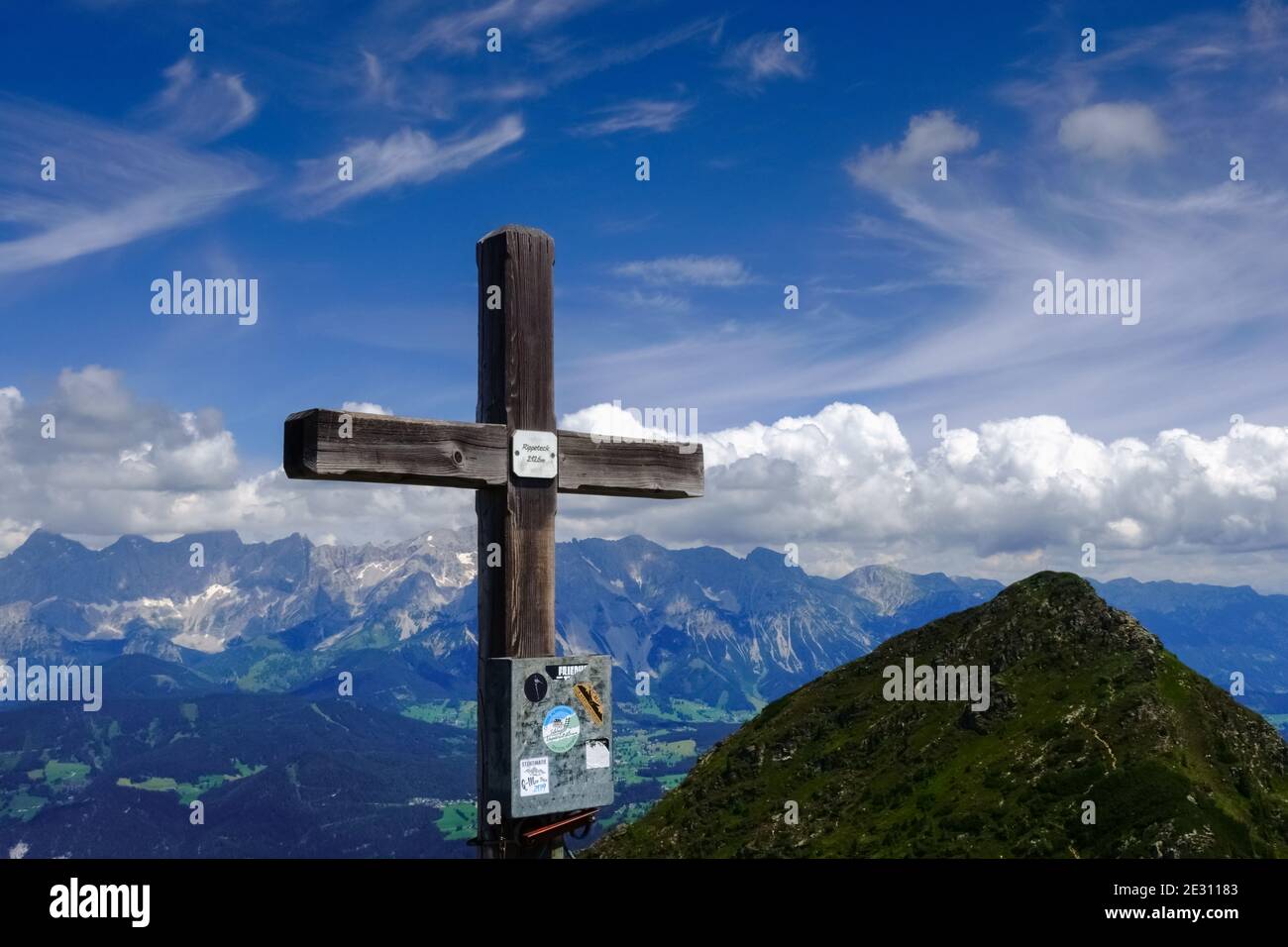 Wooden summit cross hi-res stock photography and images - Alamy