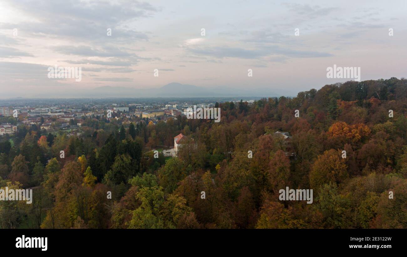 Spectacular morning panoramic city view of Ljubljana Stock Photo - Alamy
