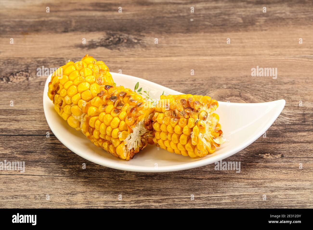 Grilled hot corn with oil and salt Stock Photo - Alamy
