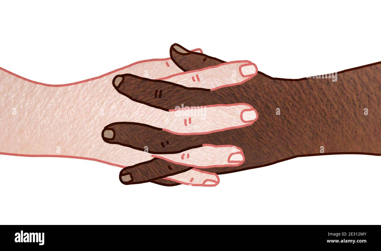 Hand drawn Human Black and White crossing and mixing Hands - Collage ...