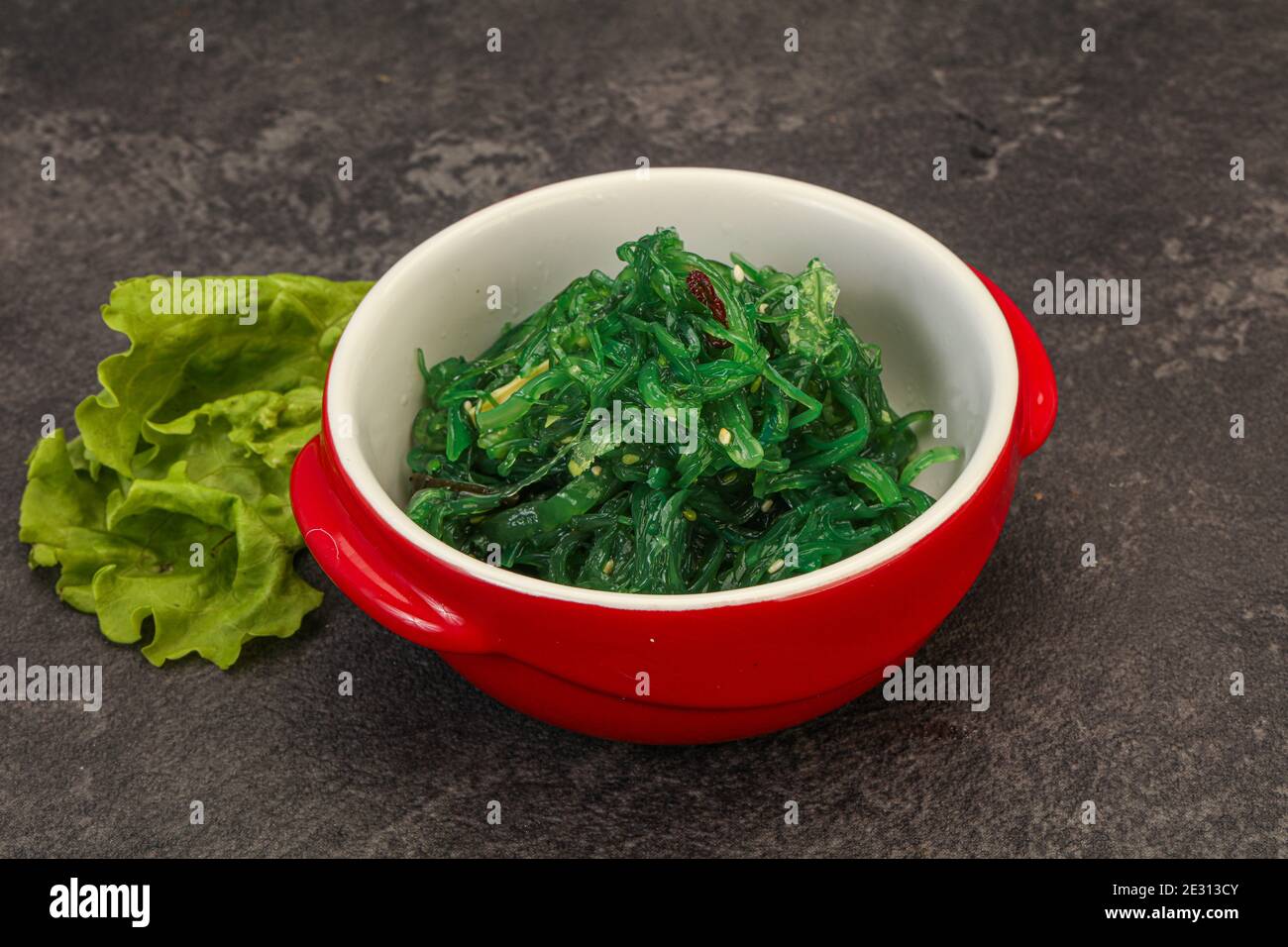 Green Chuka Seaweed Salad Isolated on White Background Top View. Wakame ...