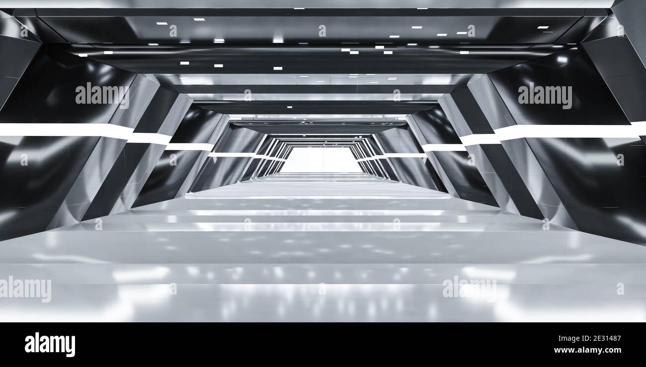 abstract modern futuristic architecture 3d render illustration ...