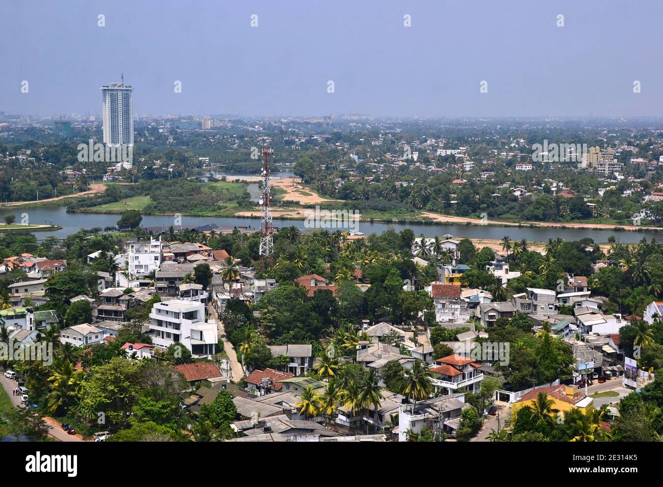 Colombo, Sri Lanka - February, 2017: Aerial view of Colombo city. Small ...