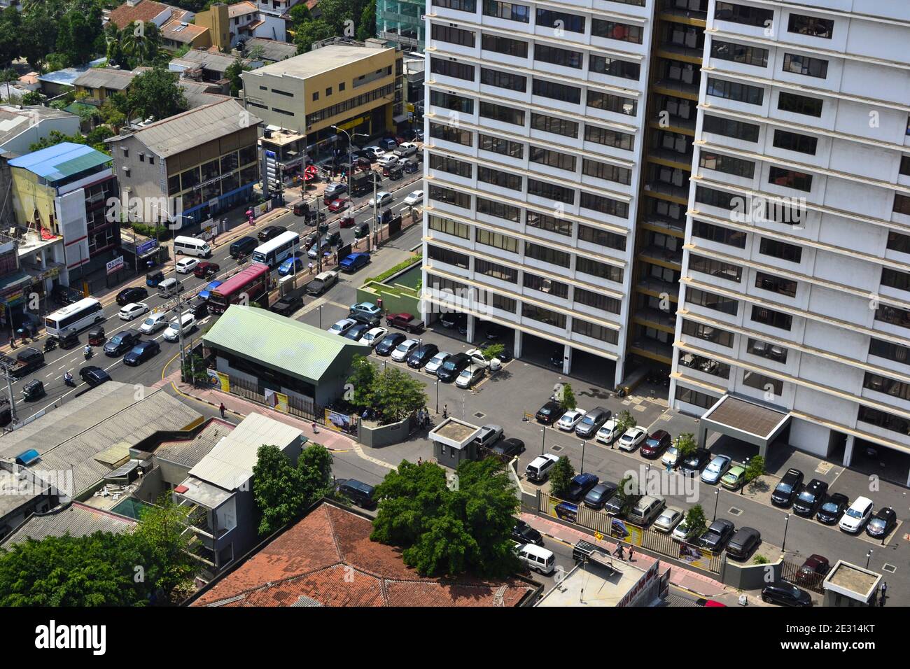 Colombo, Sri Lanka - February, 2017: City life aerial view. Crowded ...