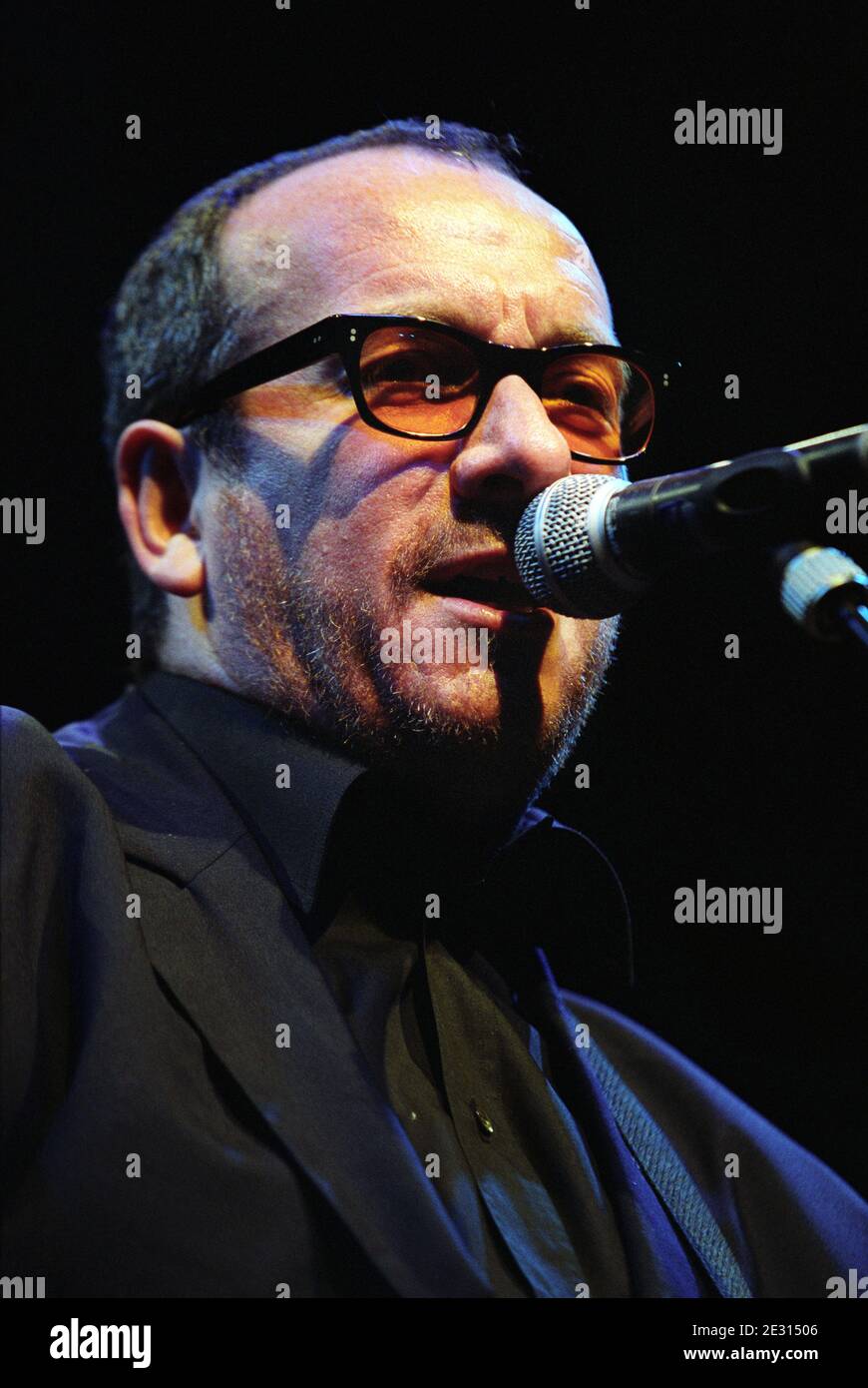 Elvis Costello in concert at The Astoria in London, UK. 16th April 2002 ...