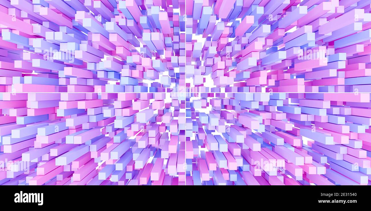 Abstract colorful cubic geometric shapes 3d render illustration flying ...