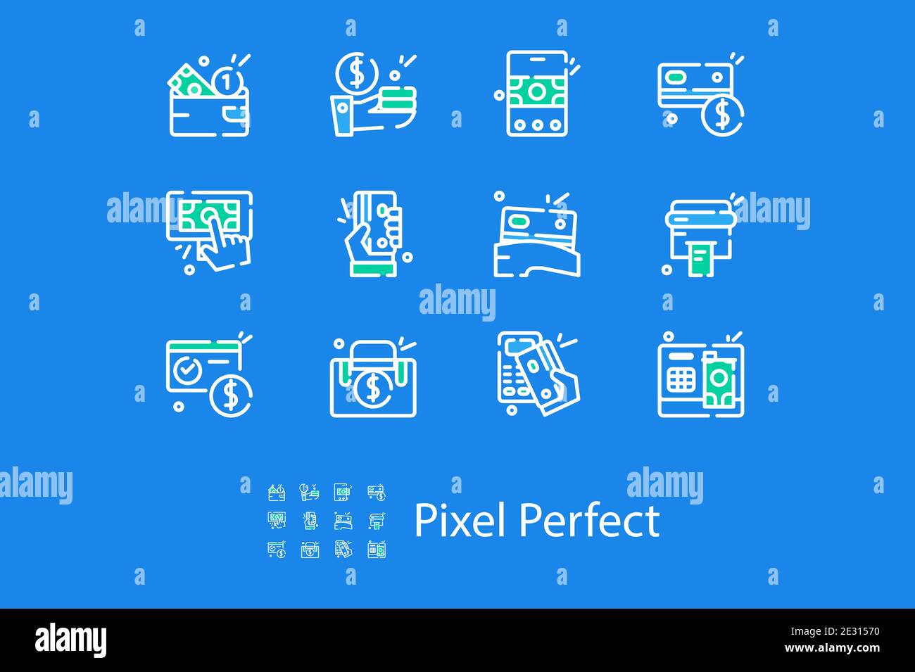 Commercial bank linear icons Stock Vector Images - Alamy