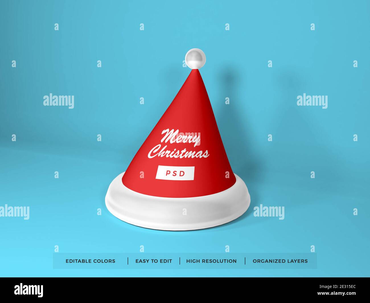 Christmas Santa Hat Mockup Template Stock Photo - Alamy