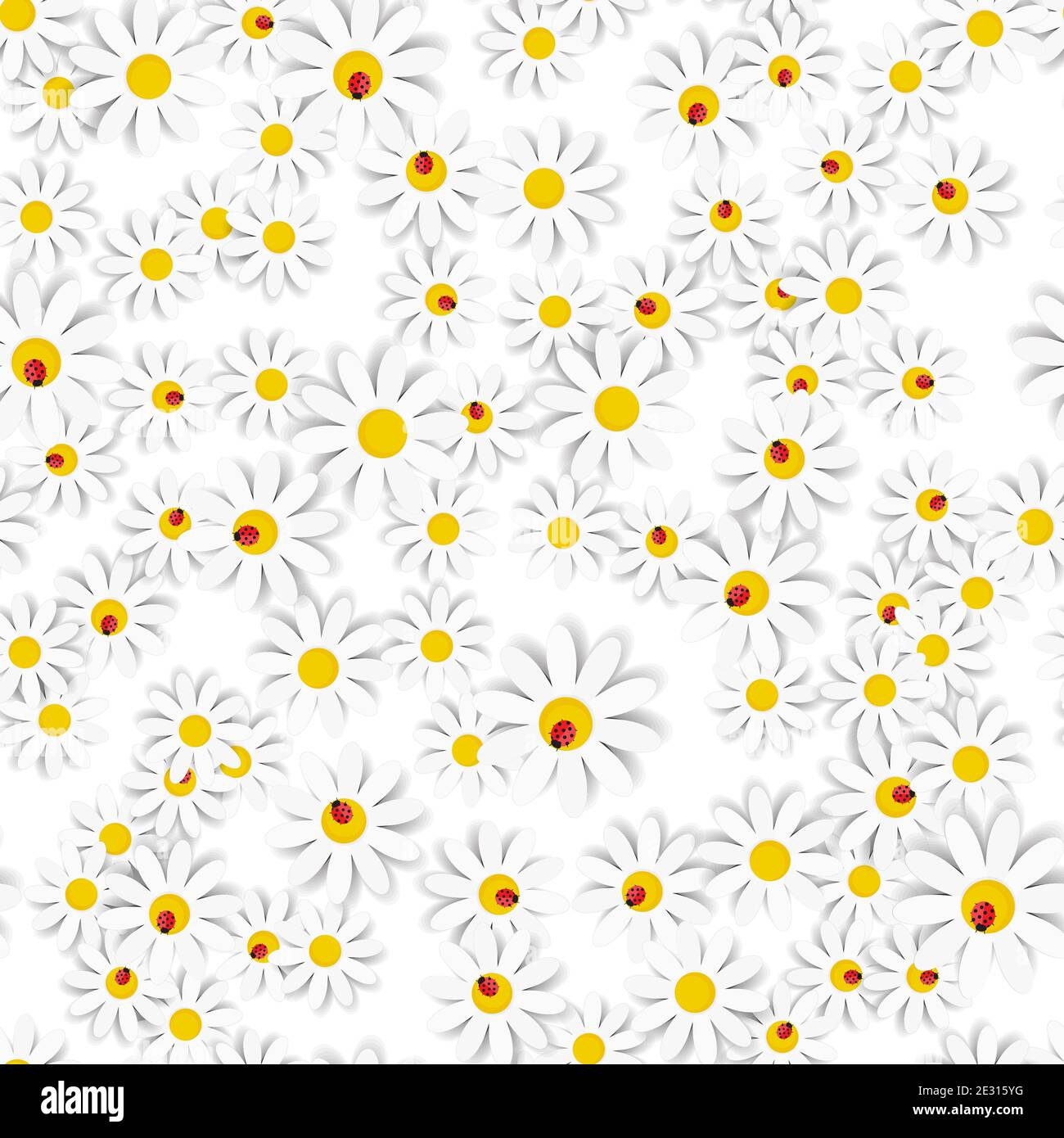 Flora Daisy Design Background. Seamless pattern. Illustartion Stock ...