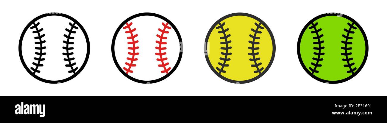 Baseball ball icon. Logo. Vector illustration isolated on white ...
