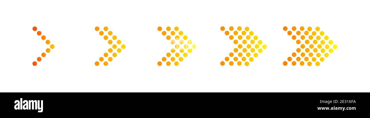 Set of orange arrows. Vector illustration collection of arrows Stock ...