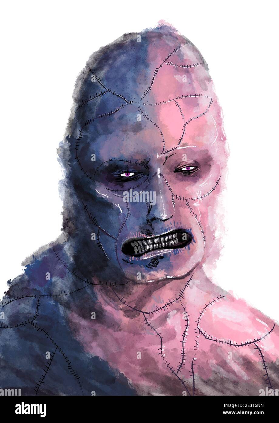 an evil necromancer character illustration Stock Photo - Alamy