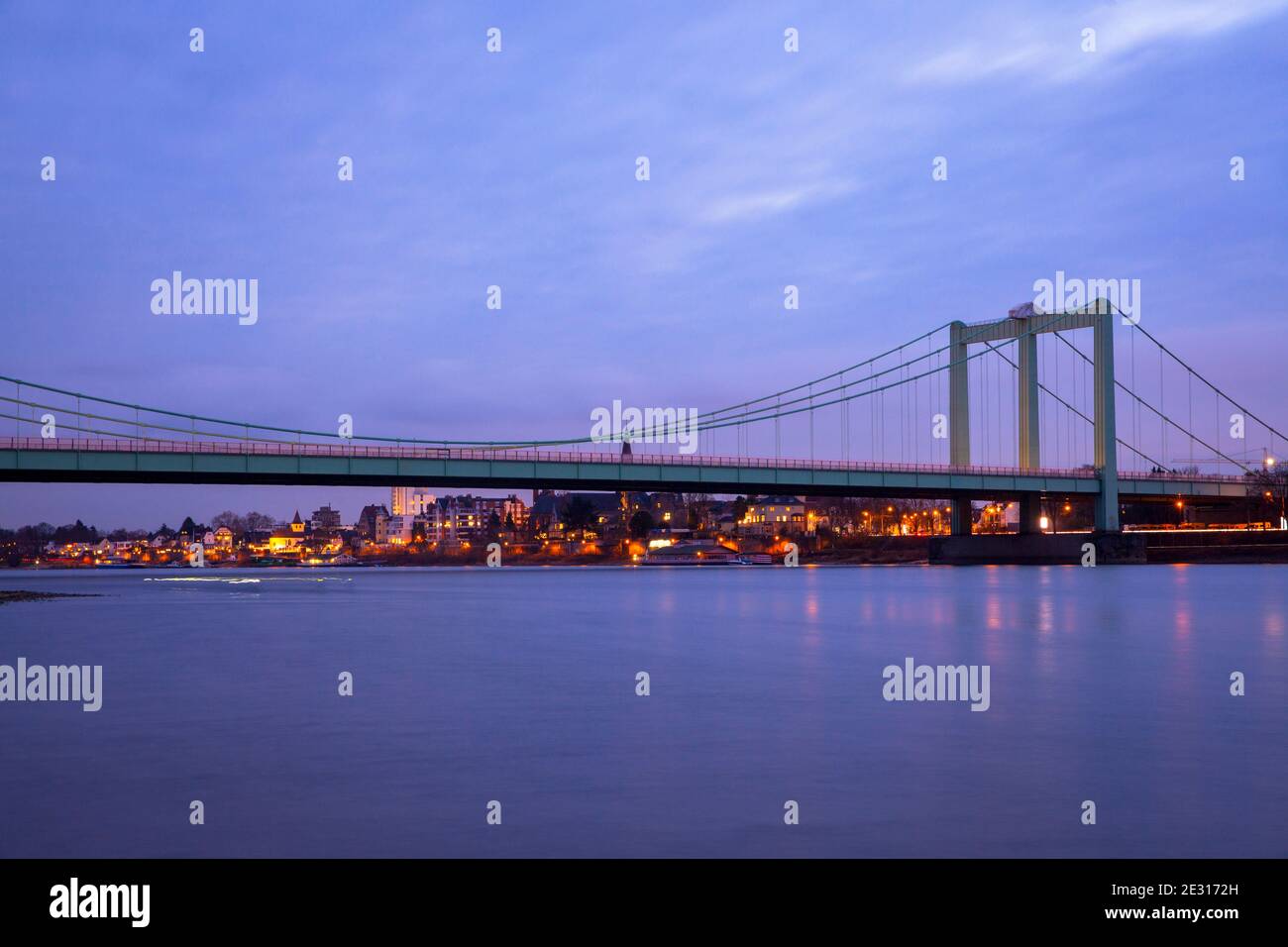 the Rodenkirchener bridge over the river Rhine, bridge of the Autobahn ...
