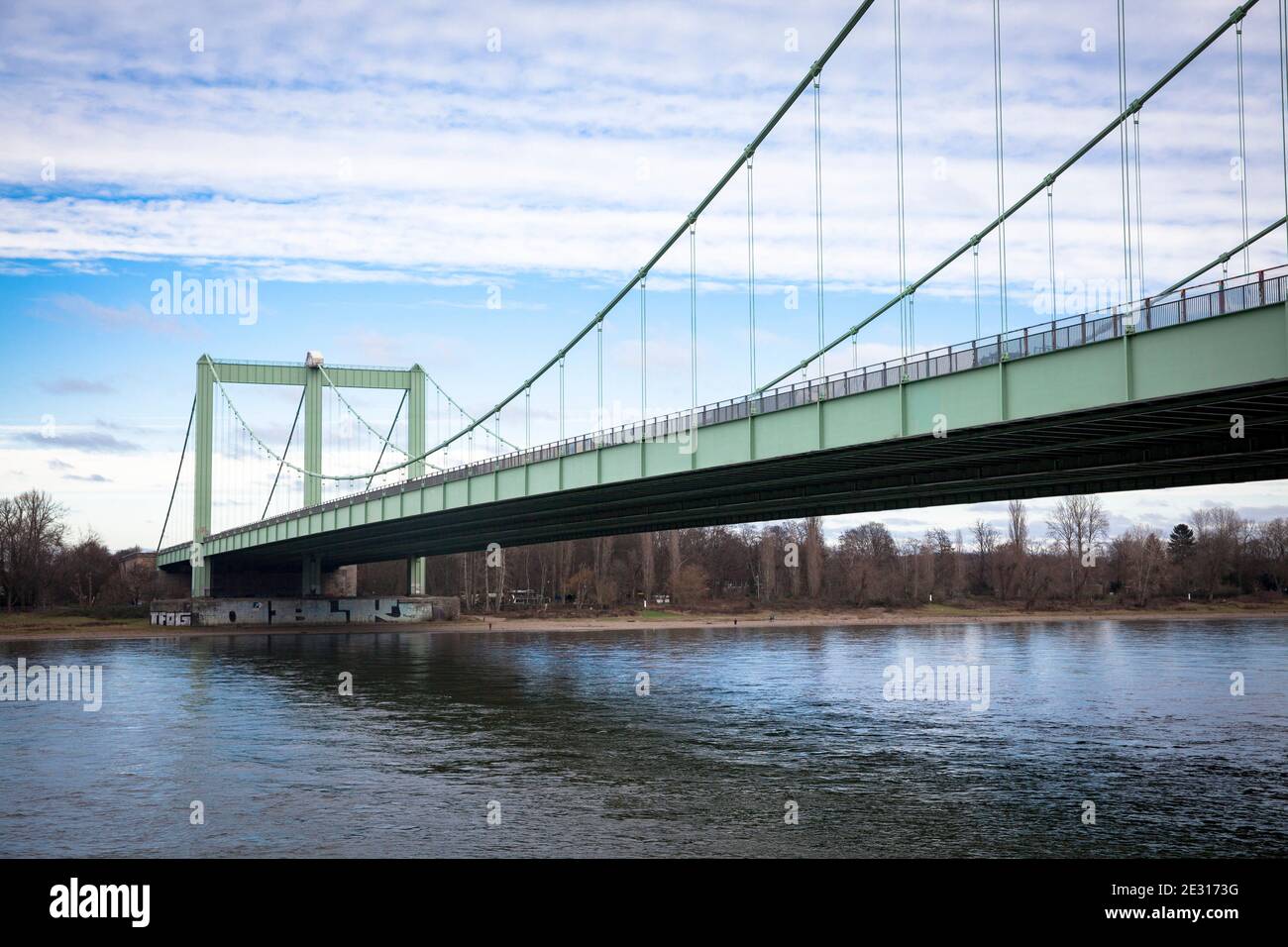 the Rodenkirchener bridge over the river Rhine, bridge of the Autobahn ...
