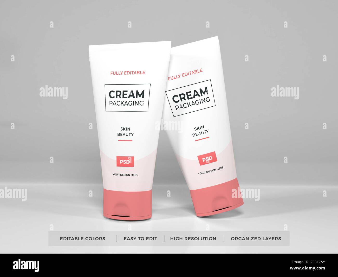 Realistic Cosmetic Cream Packaging Mockup Stock Photo - Alamy