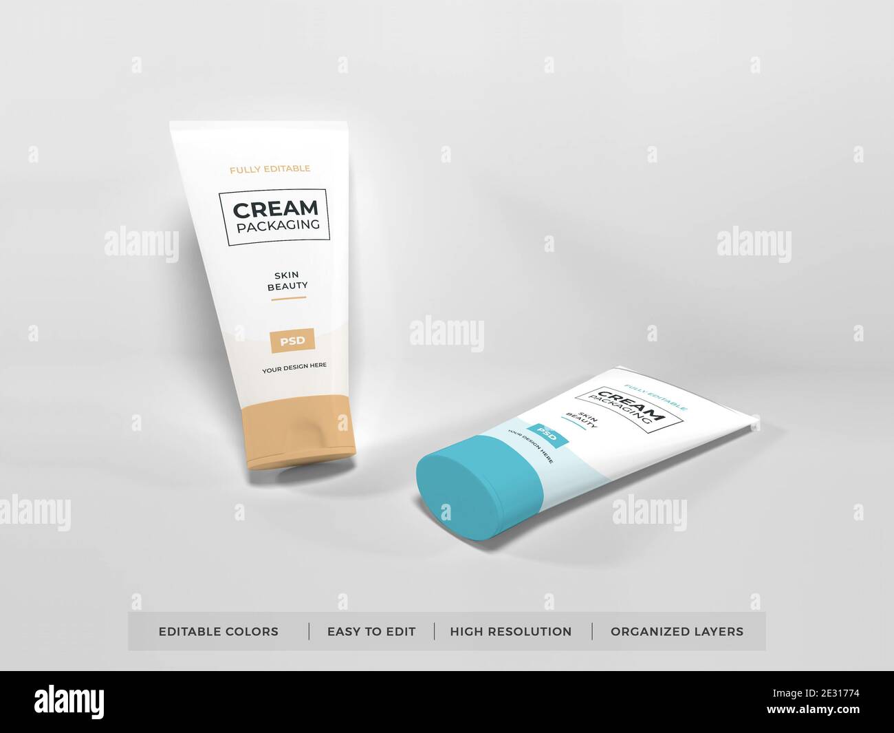 Realistic Cosmetic Cream Packaging Mockup Stock Photo - Alamy