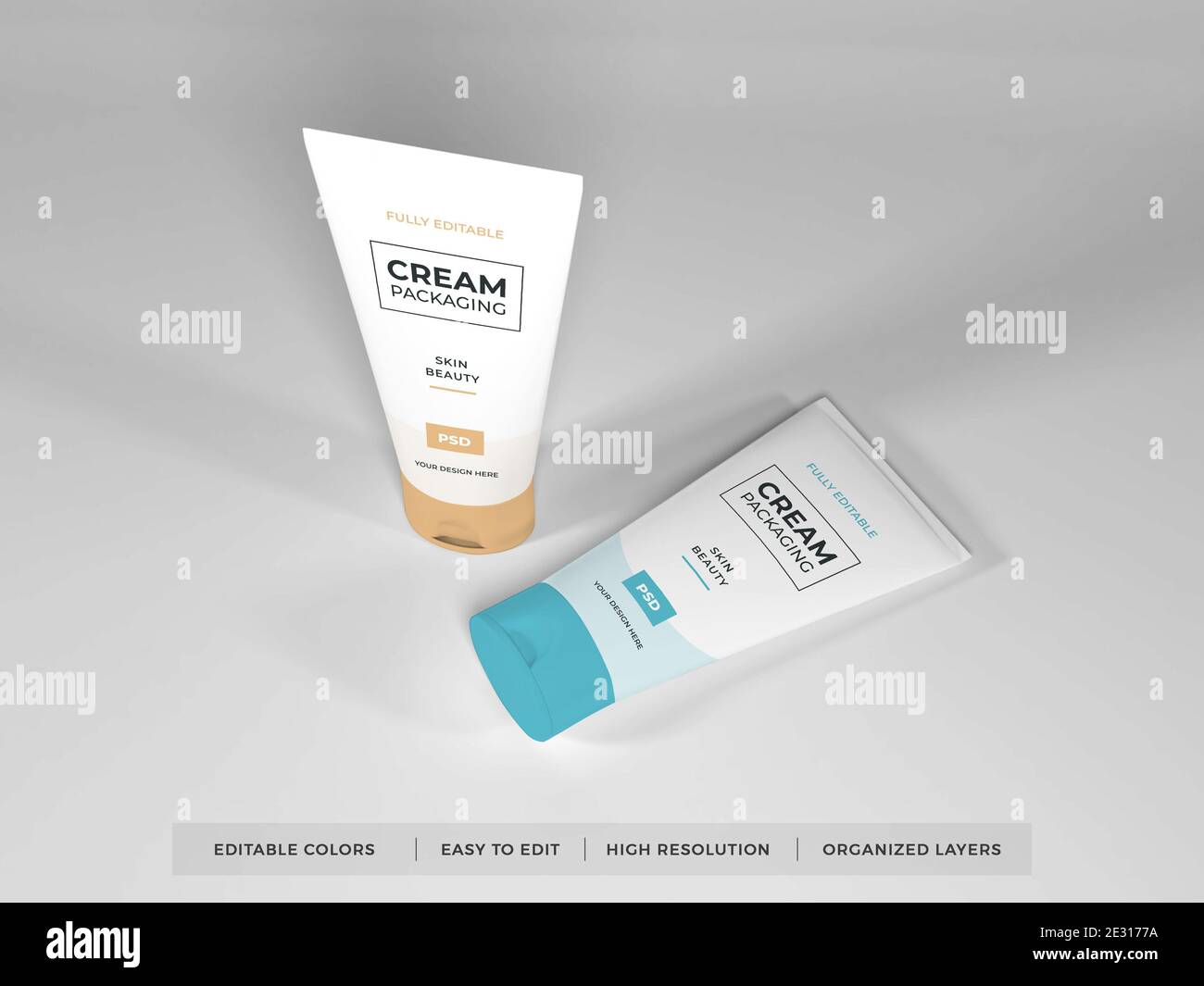 Realistic Cosmetic Cream Packaging Mockup Stock Photo - Alamy