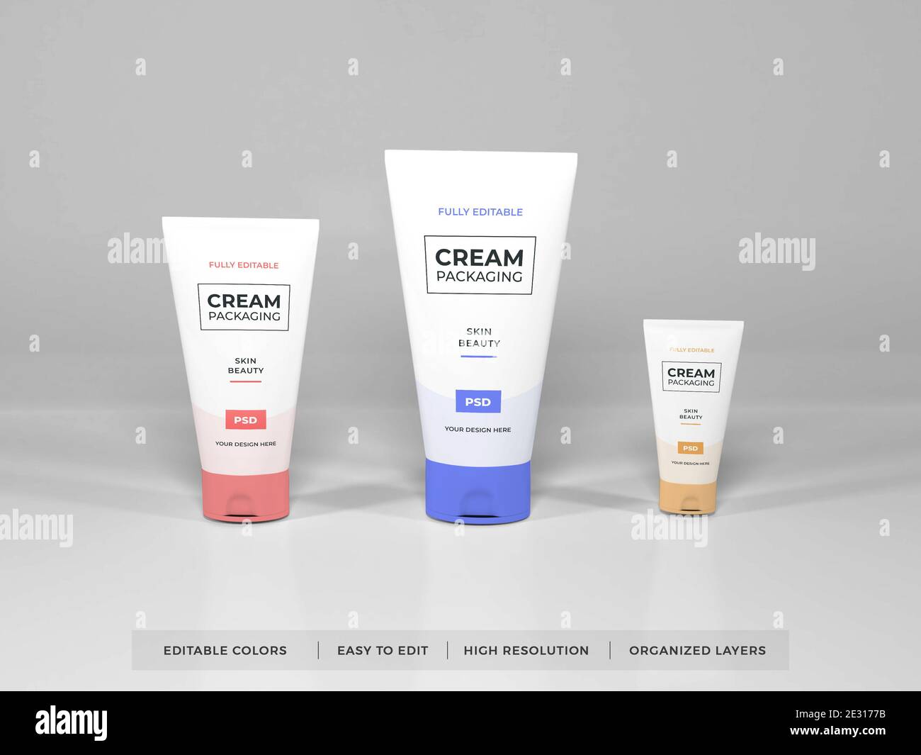Realistic Cosmetic Cream Packaging Mockup Stock Photo - Alamy